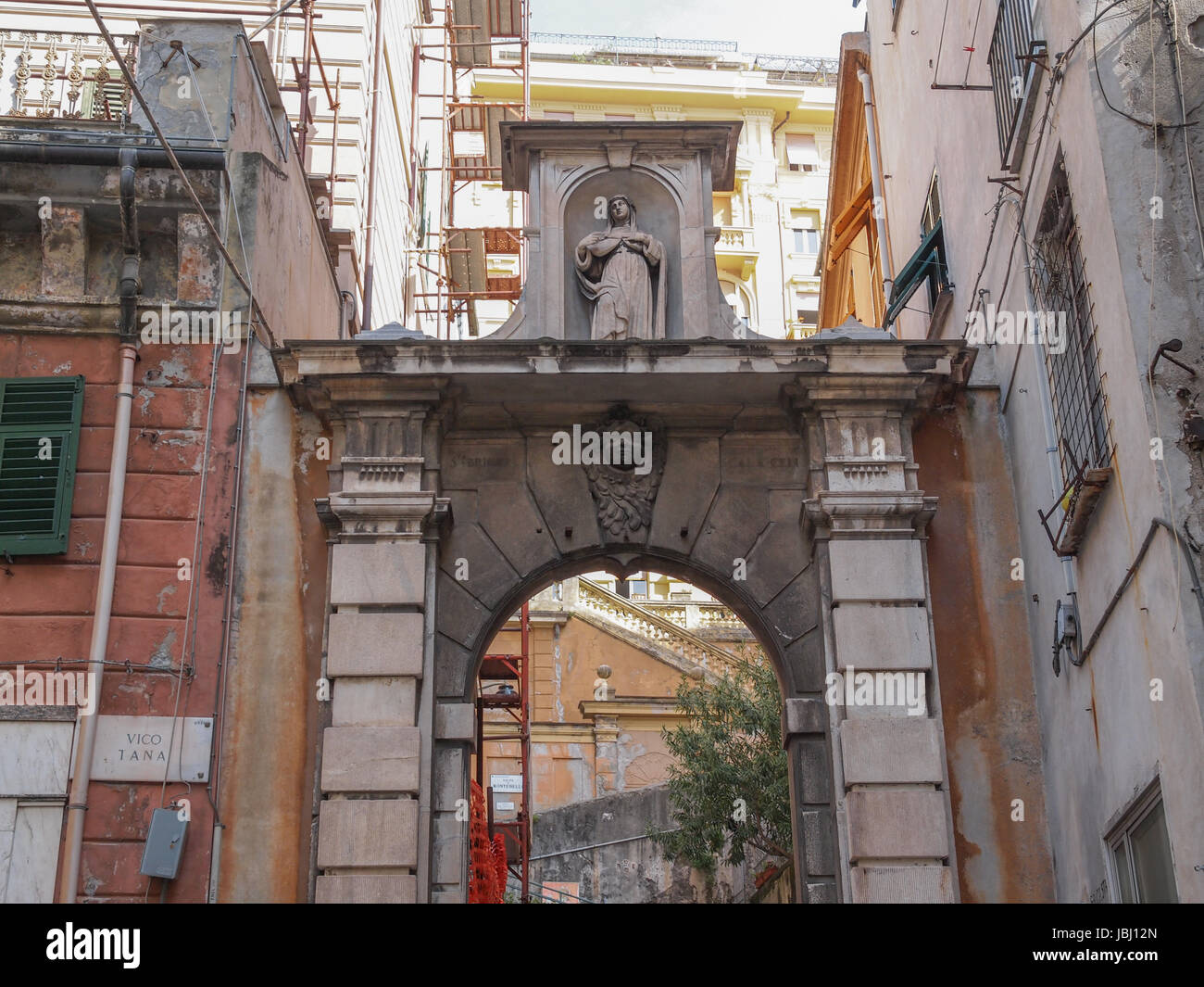 View of Genoa old town in Italy Stock Photo - Alamy