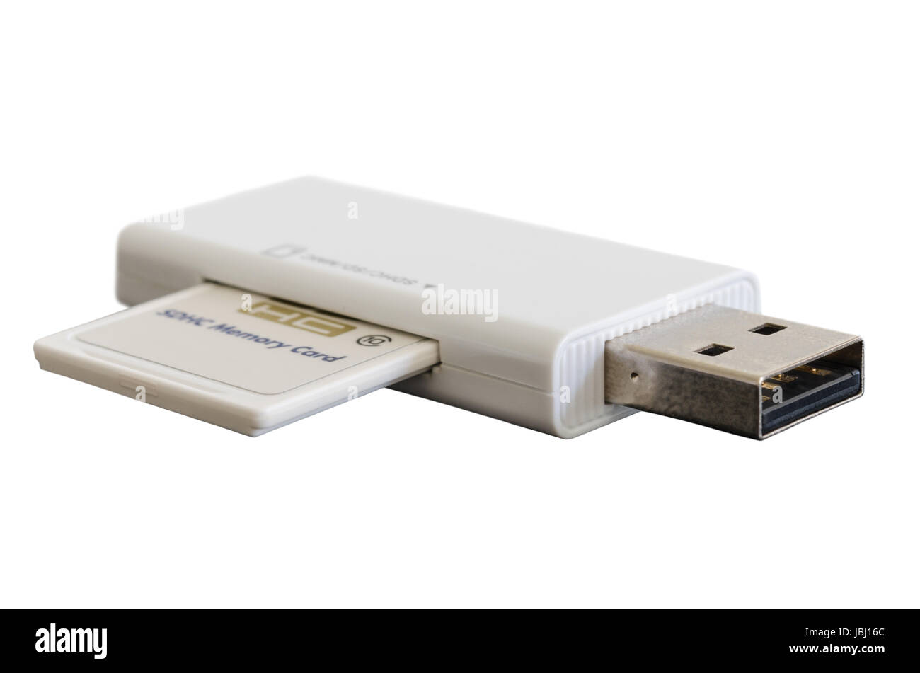 Isolated on white USB adapter with SDHC memory flash card Stock Photo ...