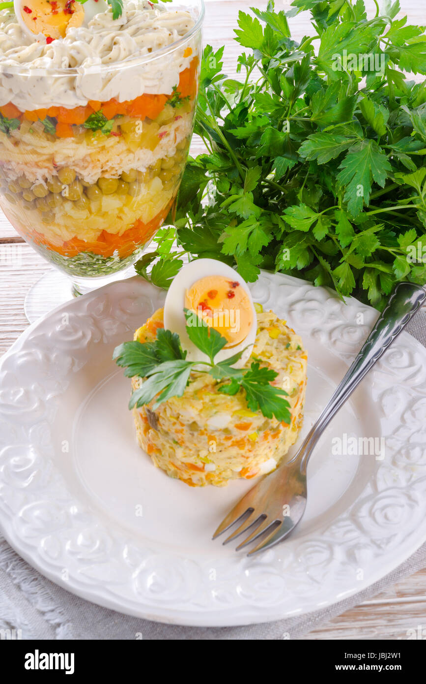 Polish vegetable salad Stock Photo - Alamy