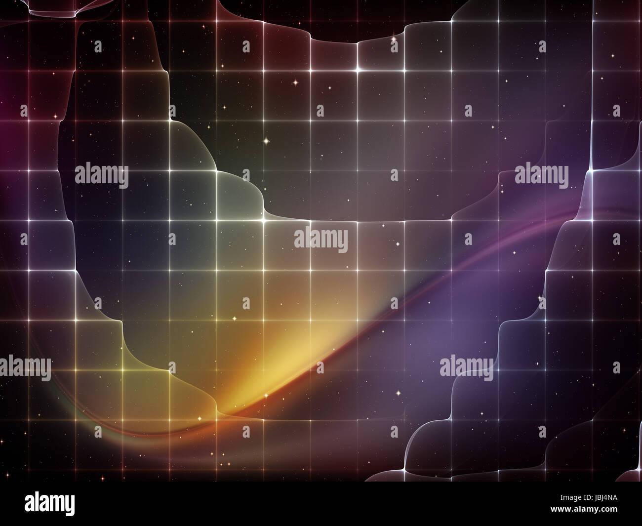 Geometry of Space series. Background design of conceptual grids, curves ...