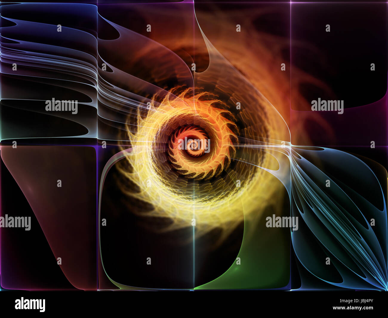 Geometry of Space series. Design made of conceptual grids, curves and ...