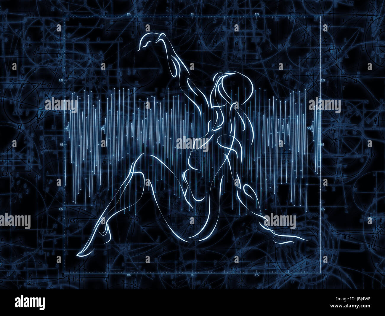 Strange Geometry series. Abstract arrangement of line drawing, math and ...