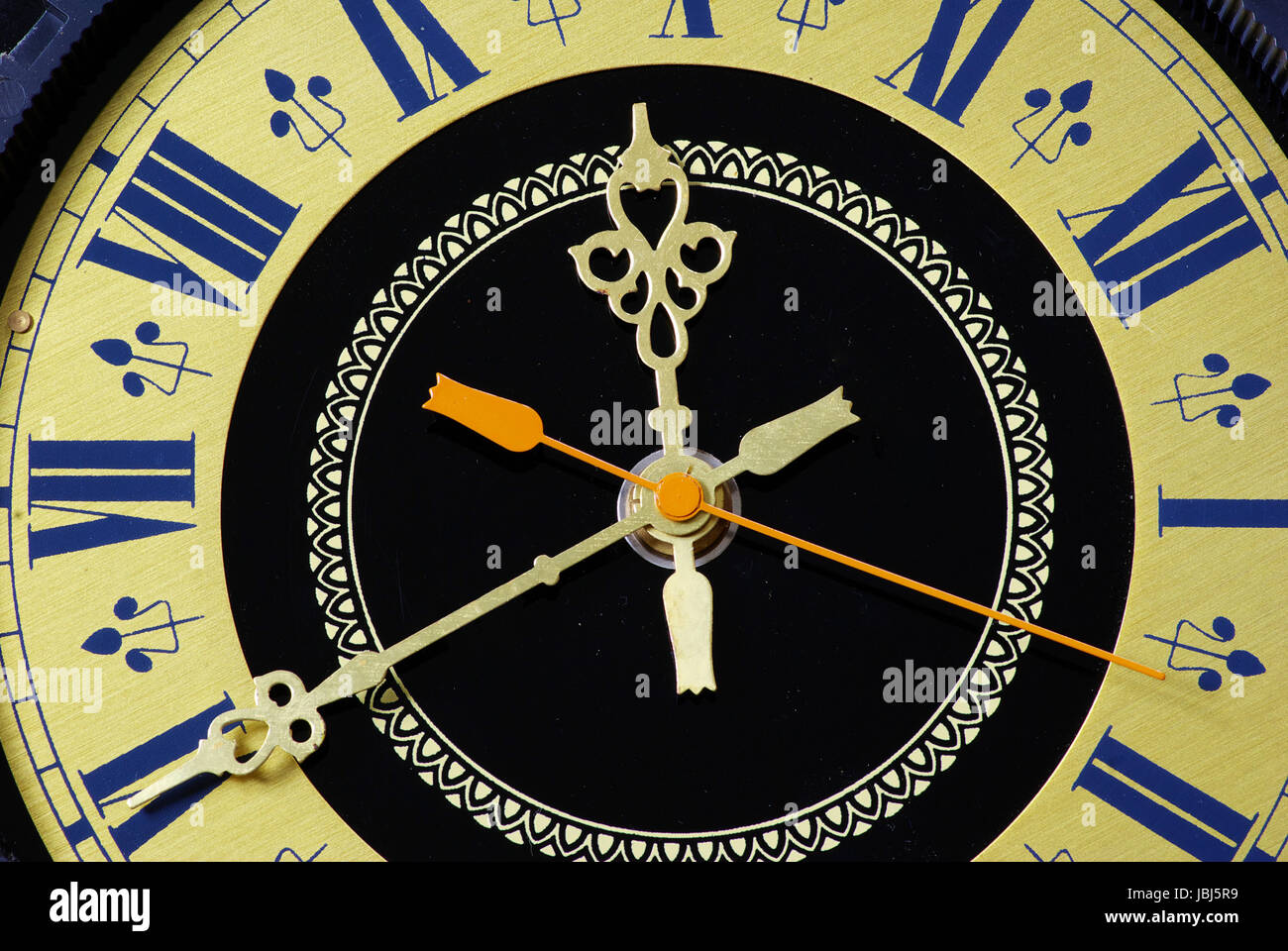 Old clock close-up with roman numbers Stock Photo - Alamy