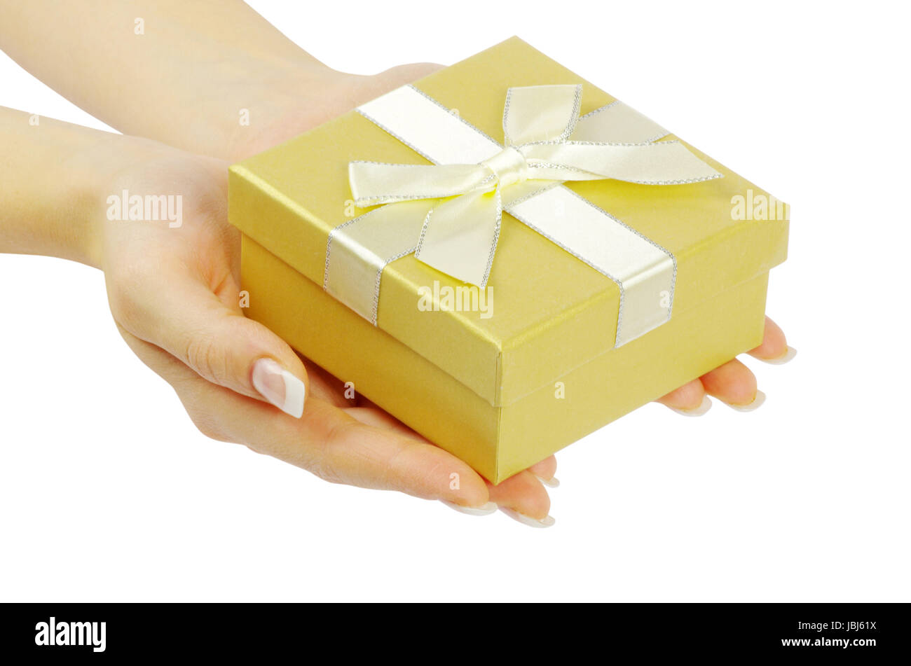 gift in hands isolated on white background Stock Photo - Alamy