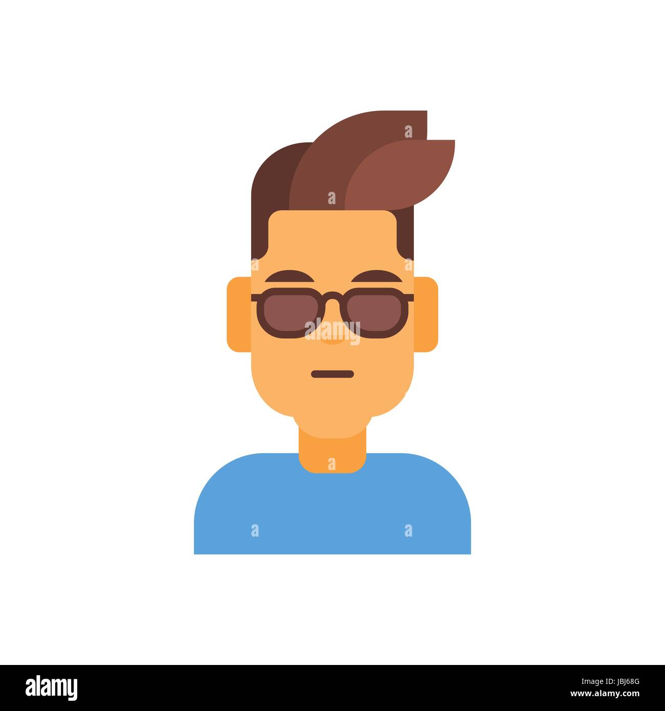Profile Icon Male Emotion Avatar, Man Cartoon Portrait Sad Face Stock ...
