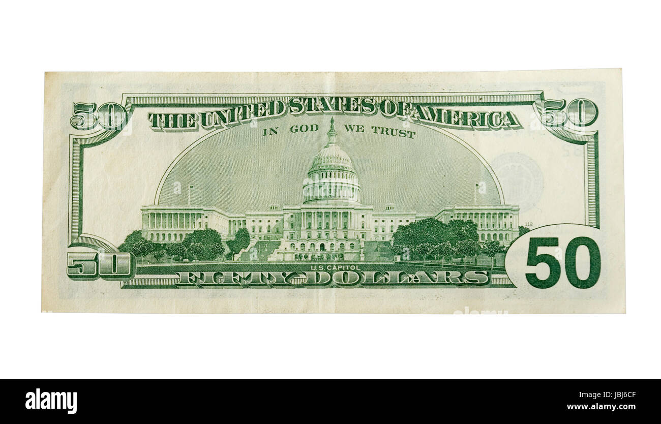 Fifty dollar bill isolated on white Stock Photo - Alamy