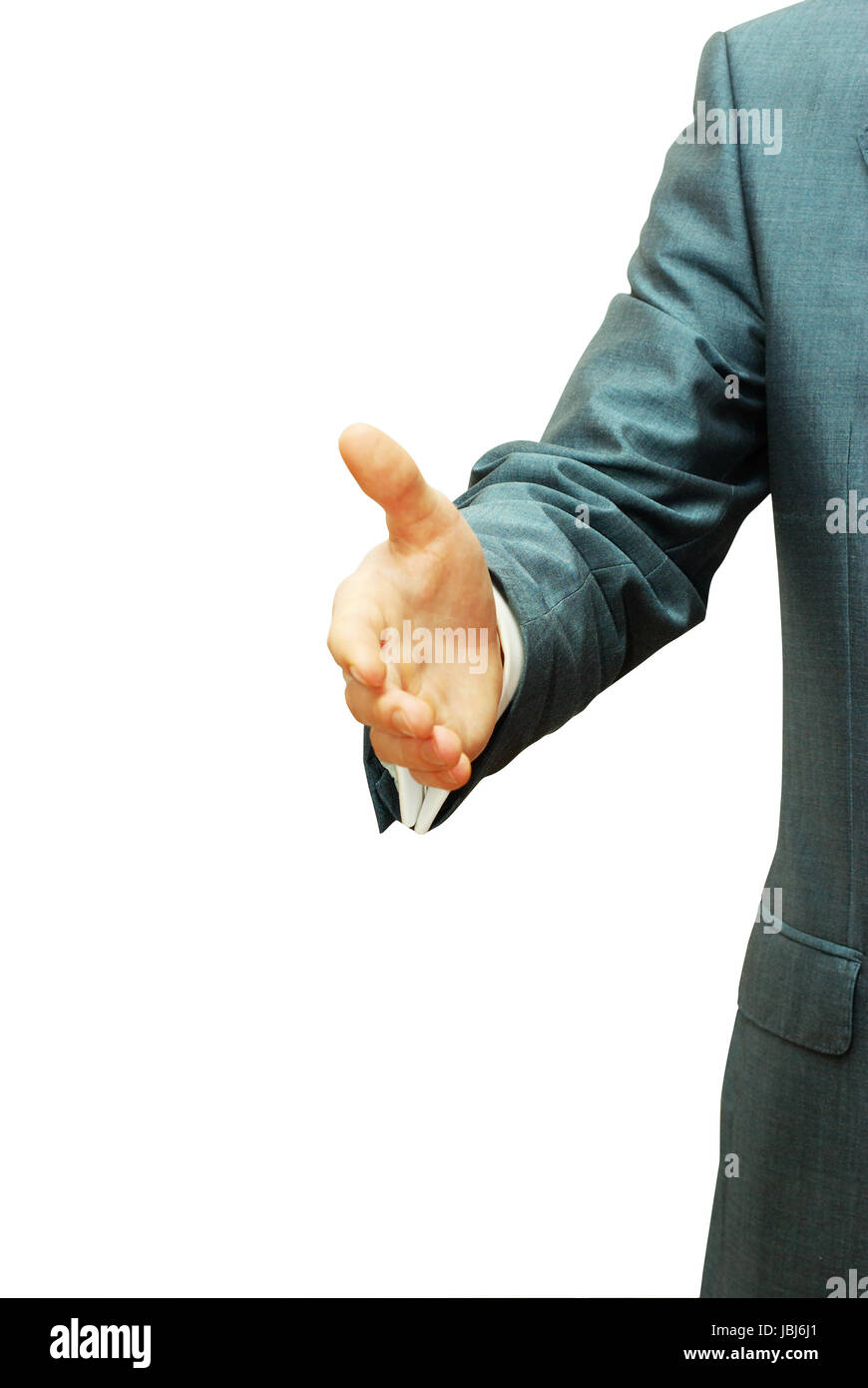 business man with an open hand Stock Photo - Alamy