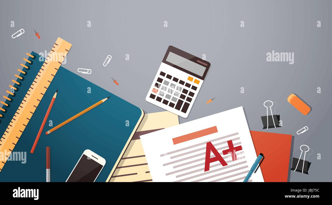 Workplace Desk Documents Papers Folder Office Stuff Top Angle View Copy ...