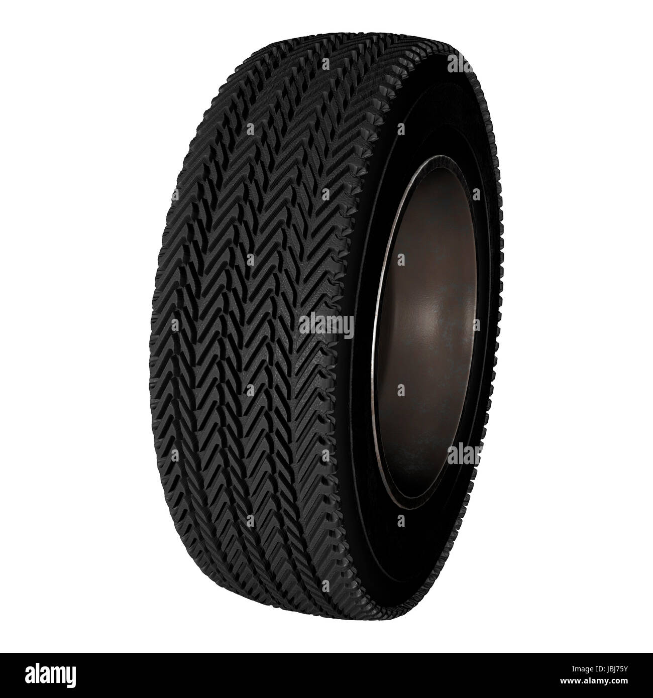 3D digital render of a single tire isolated on white background Stock ...