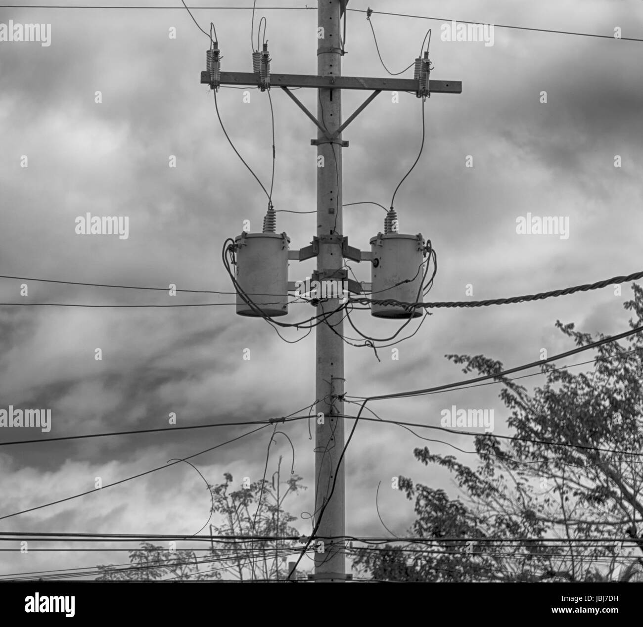 blur in philippines a electric pole with transformer and wire the ...