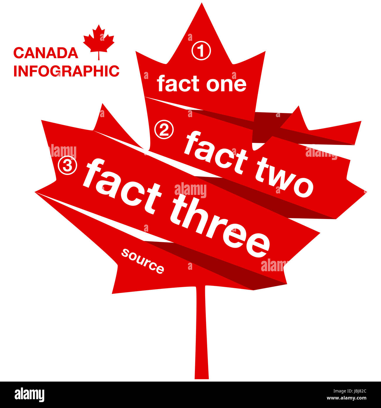 Infographic illustration template showing a Canadian maple leaf and ...