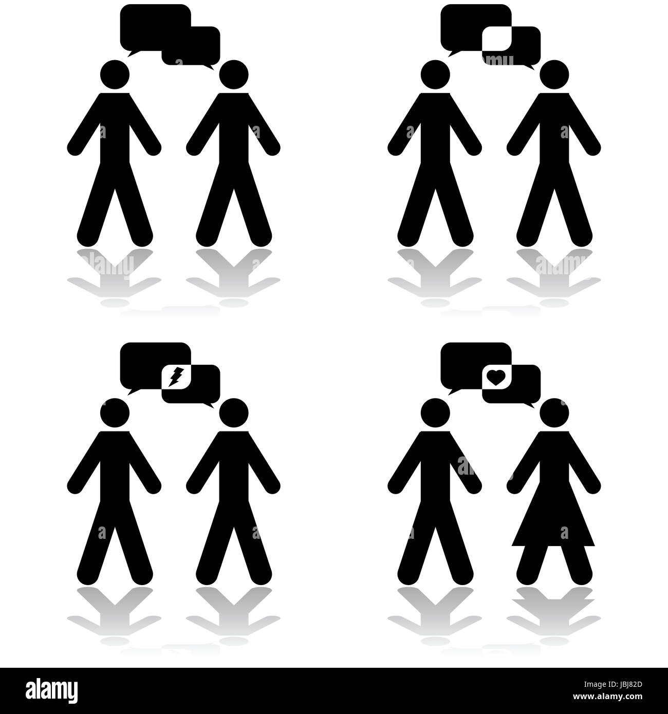 Group Of Stick Figures Talking