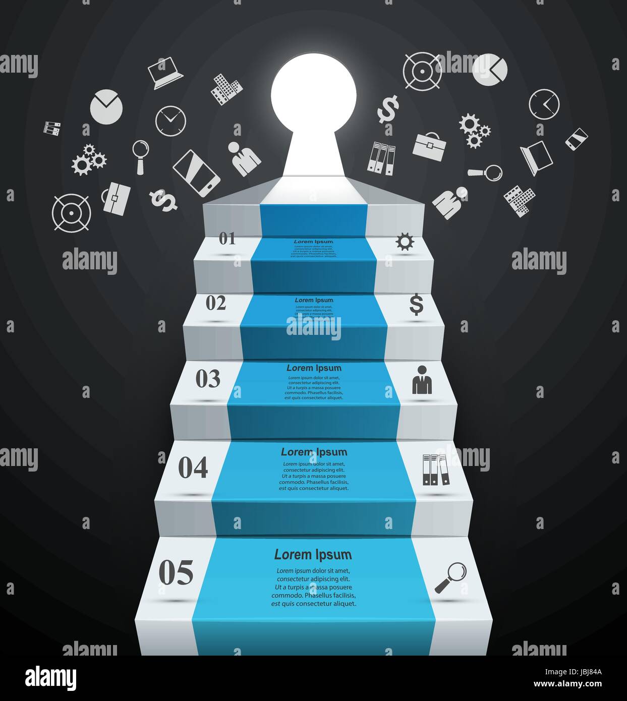 Infographics up the ladder to success. Business stair Stock Vector ...