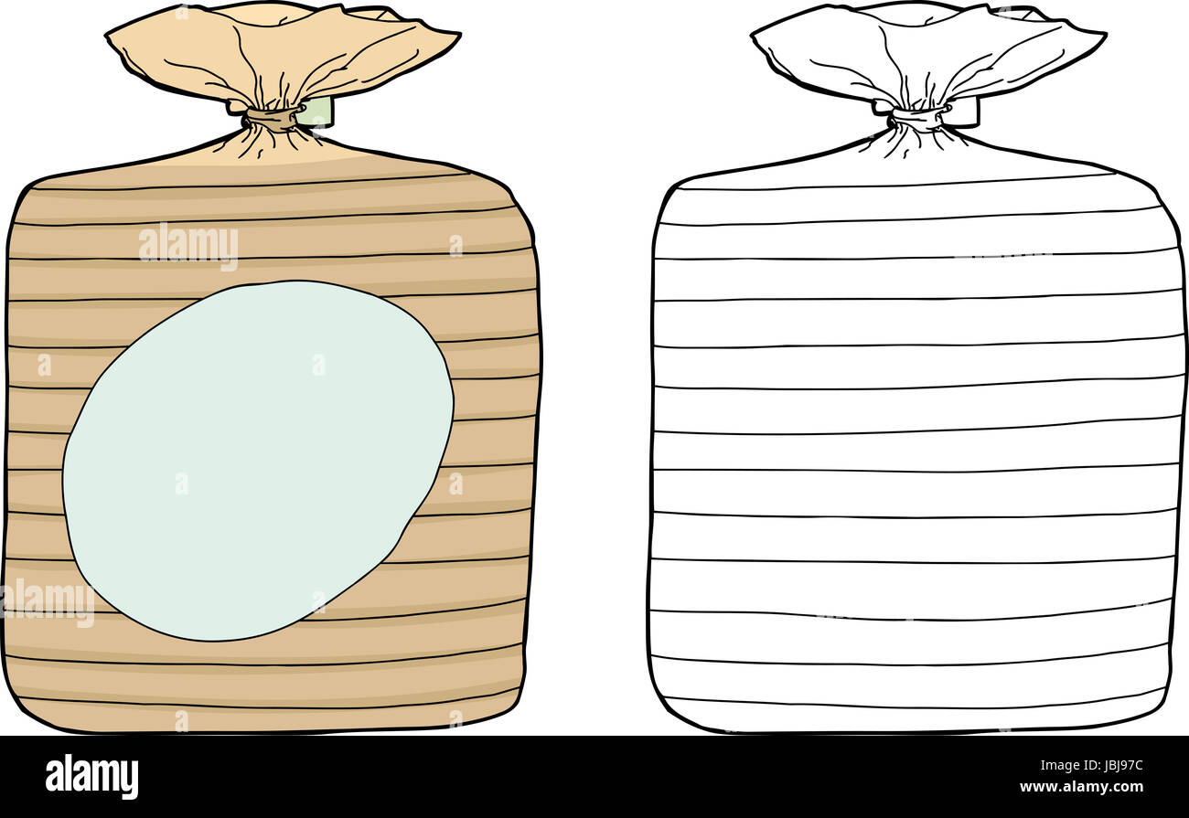 Color and white isolated sliced bread packaging Stock Photo - Alamy