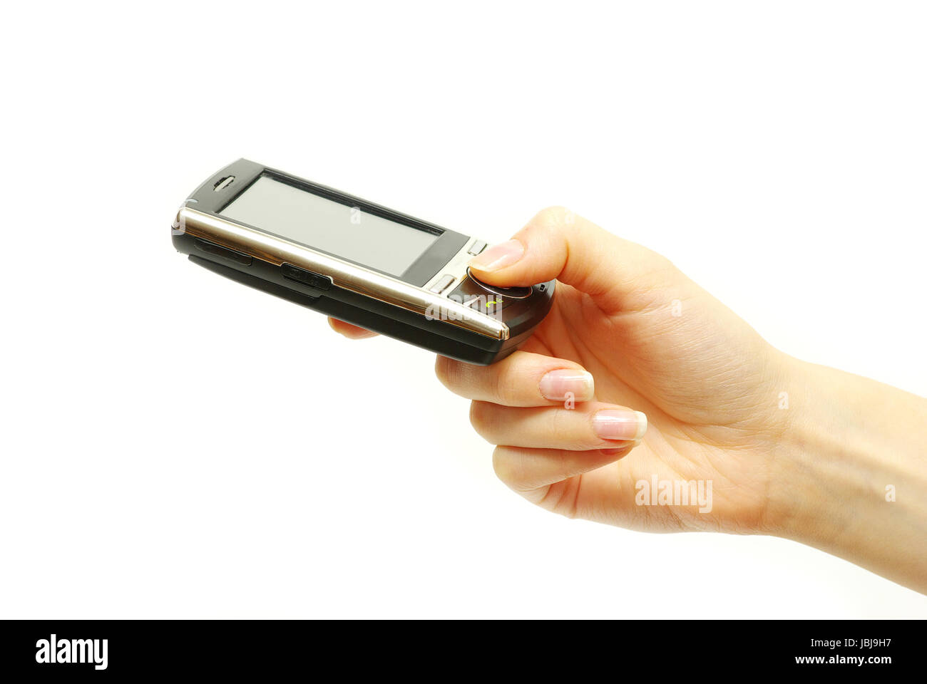 a hands holding a mobile phone for support Stock Photo - Alamy