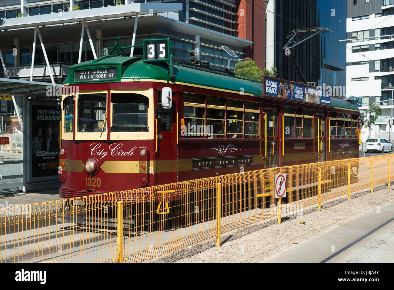 Traditional Trams in Melbourne city centre, Victoria, Australia Stock ...