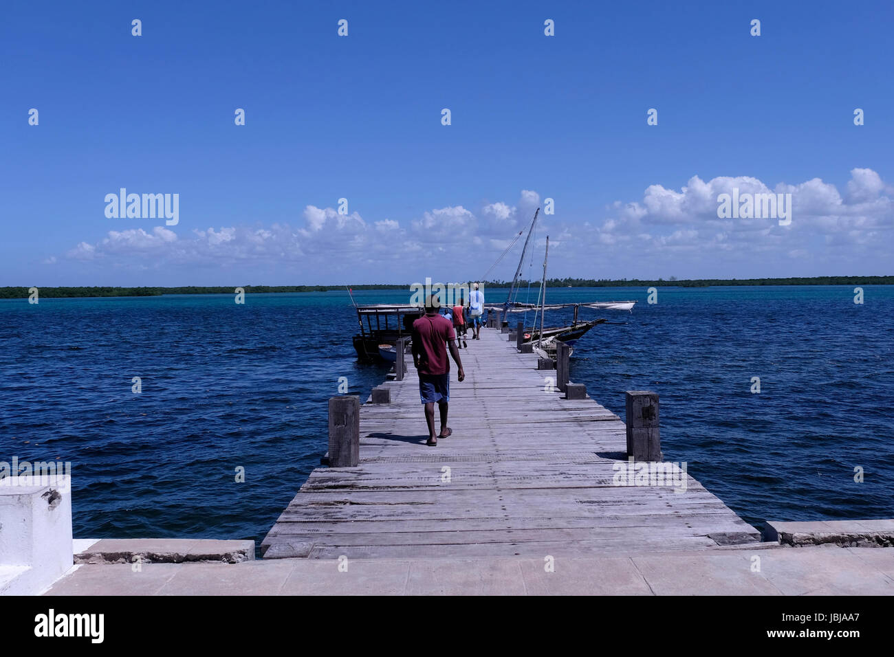 The pier in Ibo island one of the islands in Quirimbas archipelago in ...