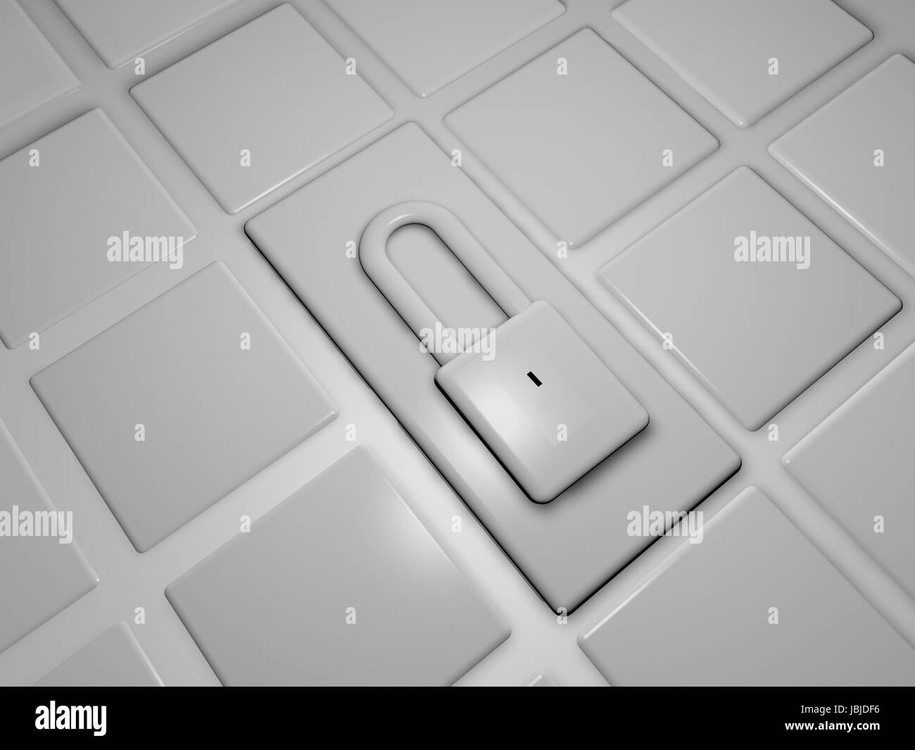 Lock symbol over a keyboard, 3d render Stock Photo - Alamy