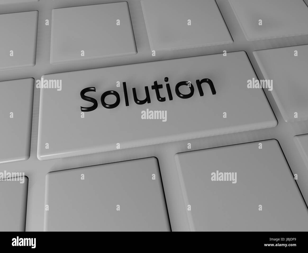 Computer Keyboard with text "Solution" over key, 3d render Stock Photo ...