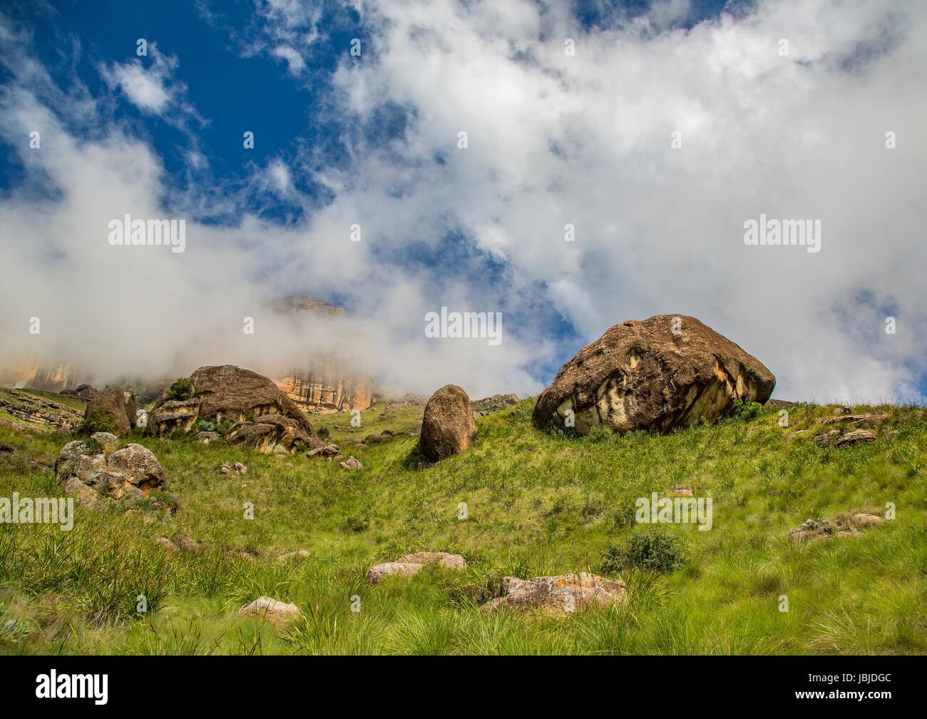 Rock formations of the Drakensberge at the Mkhomazi Wilderness area in ...