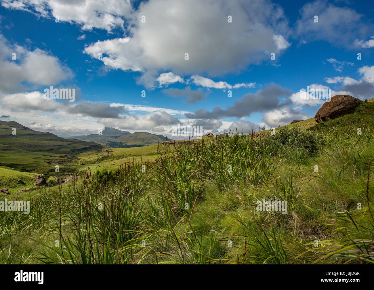 Rock formations of the Drakensberge at the Mkhomazi Wilderness area in ...
