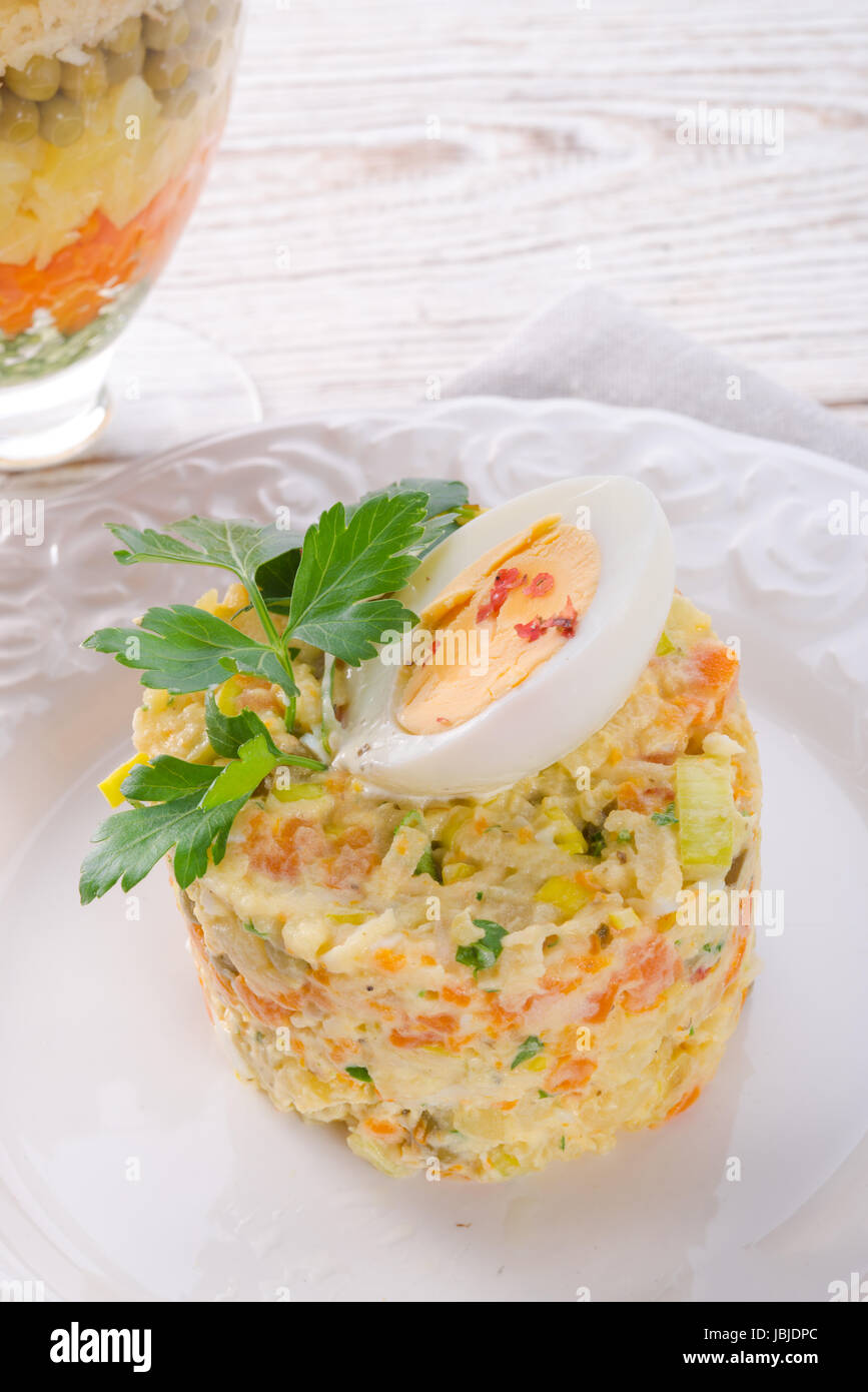 Polish vegetable salad Stock Photo - Alamy