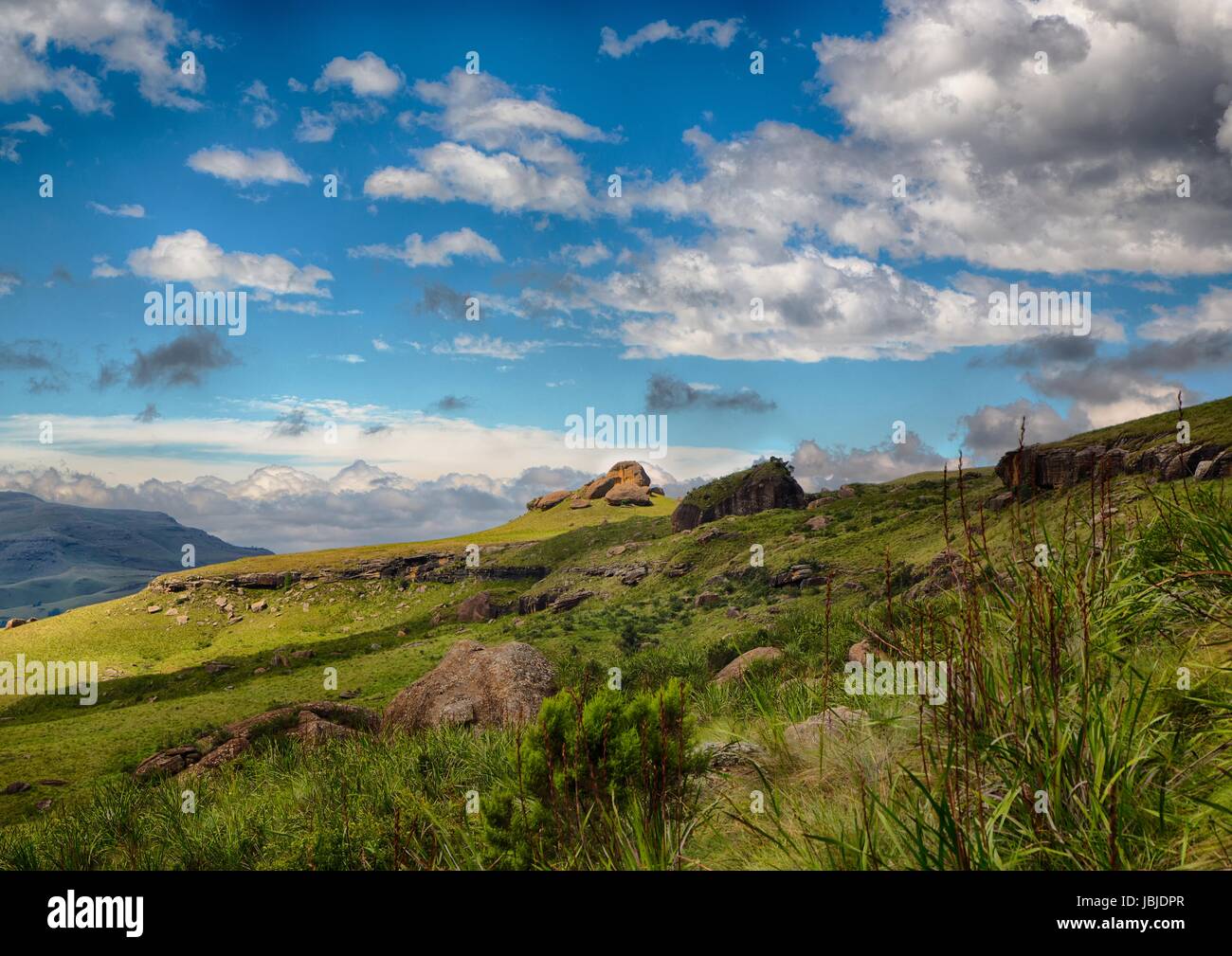 Rock formations of the Drakensberge at the Mkhomazi Wilderness area in ...