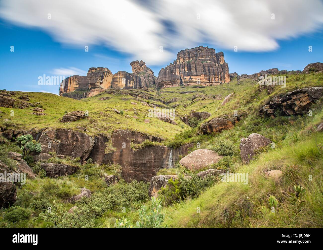 Rock formations of the Drakensberge at the Mkhomazi Wilderness area in ...