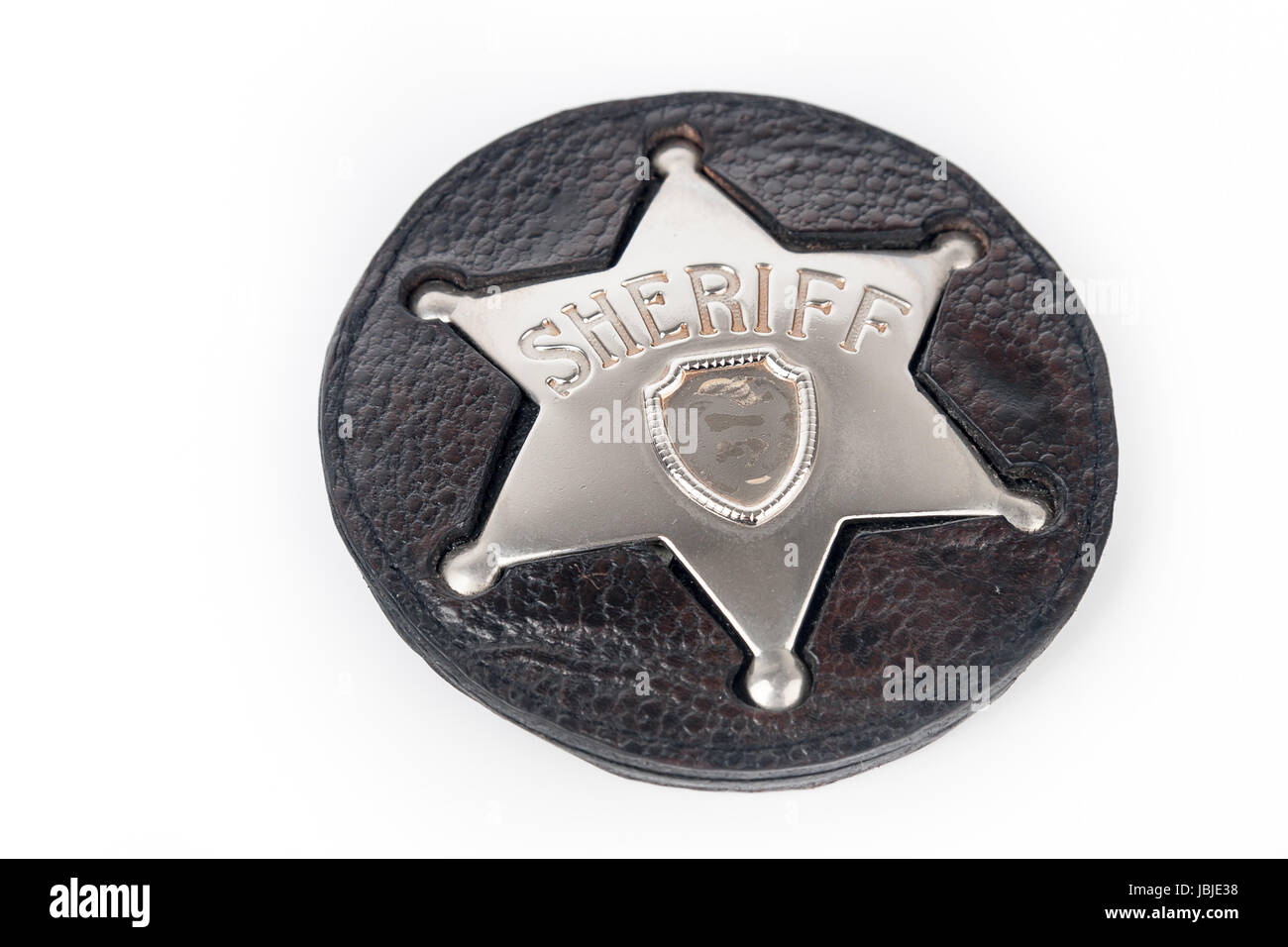 Sheriff's badge isolated on white background Stock Photo - Alamy