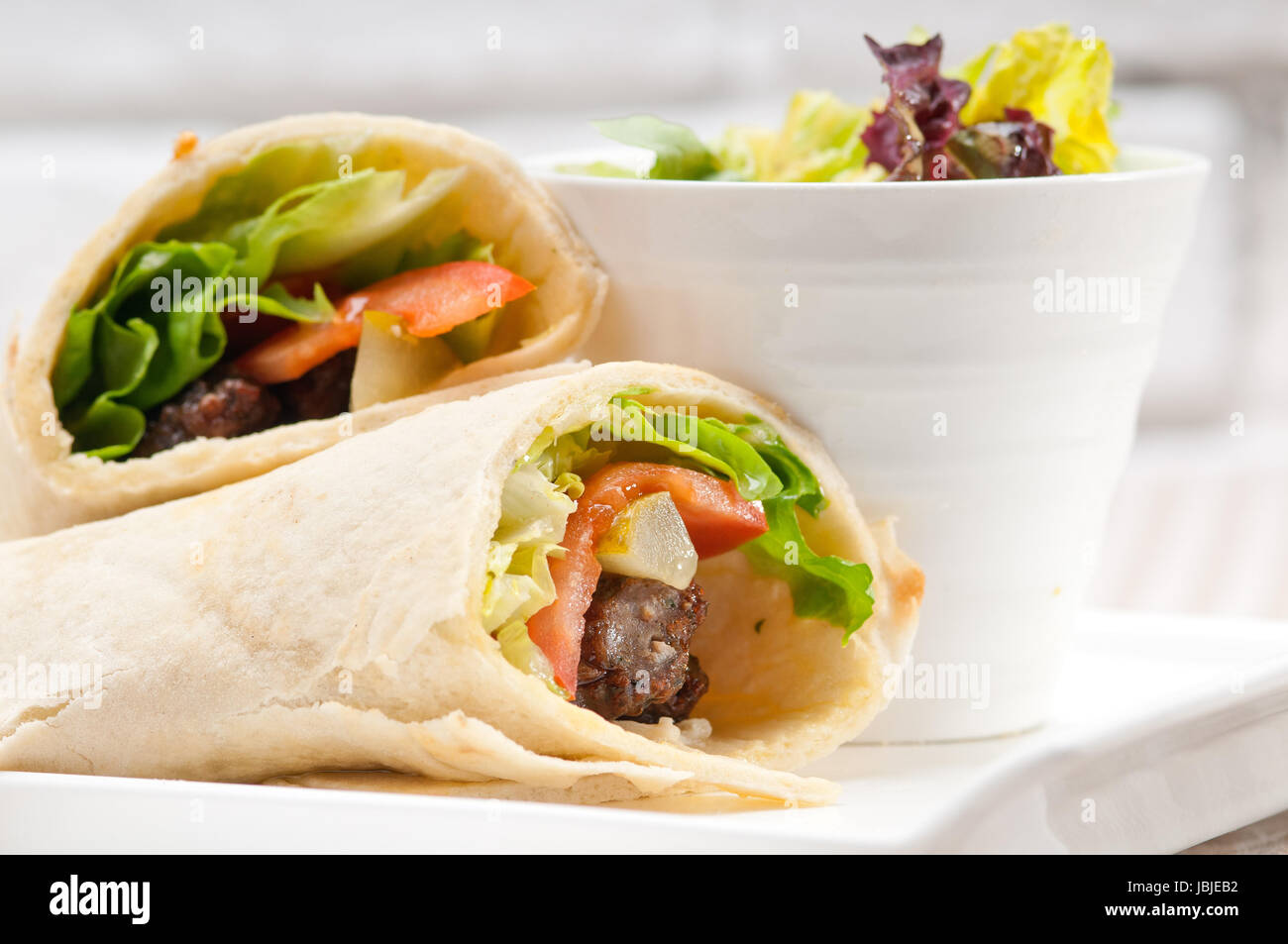 kafta shawarma chicken pita wrap roll sandwich traditional arab mid ...
