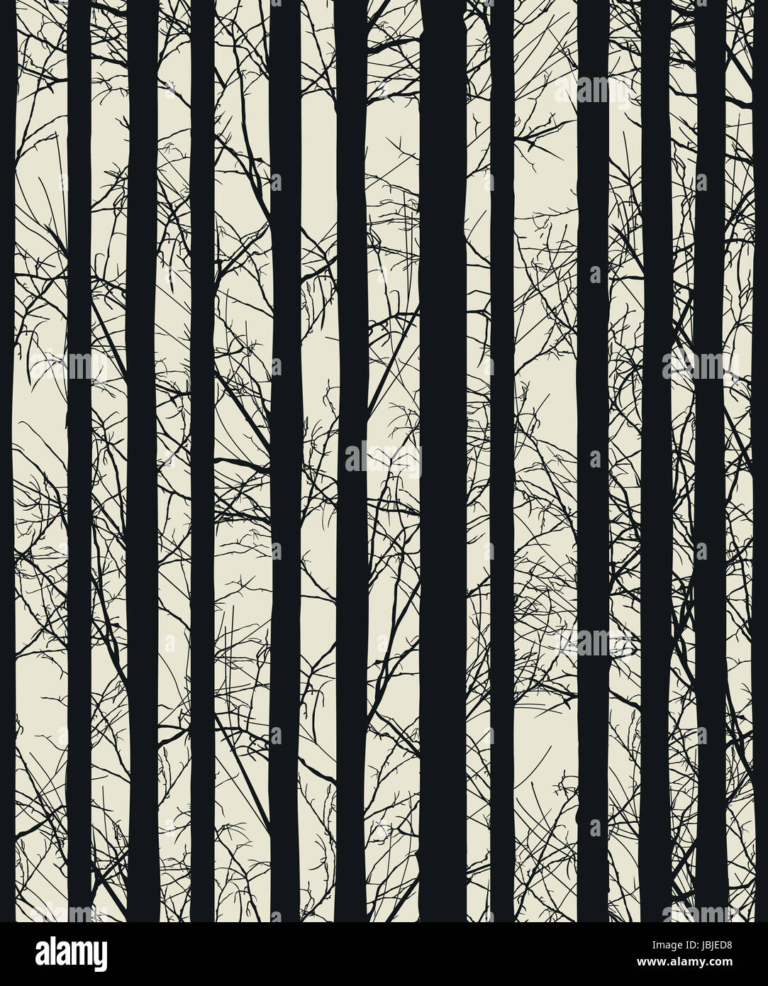 Seamless texture with trees, forest tile background Stock Photo - Alamy