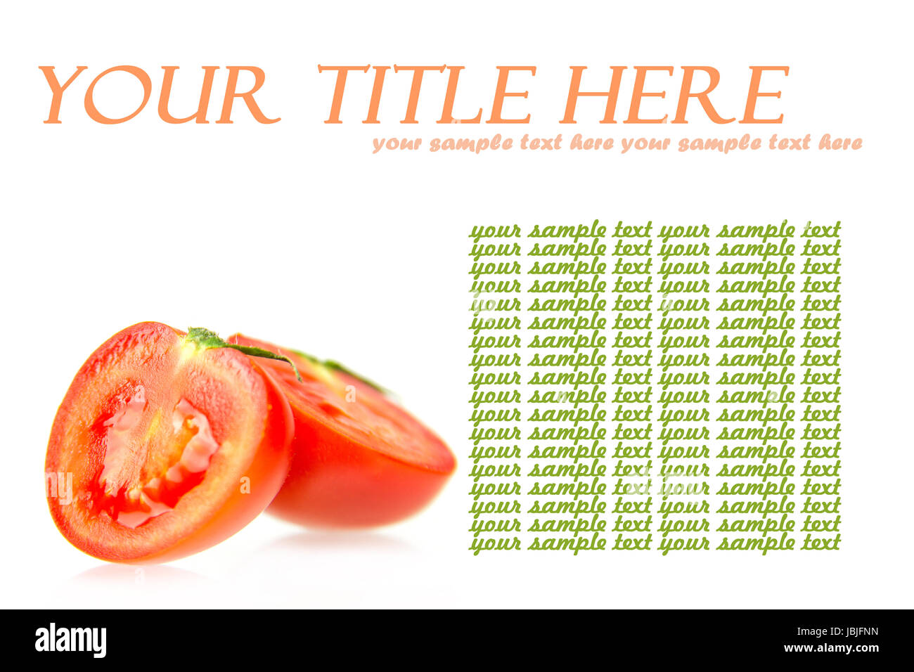 fresh red tomatoes isolated on the white background with sample text ...