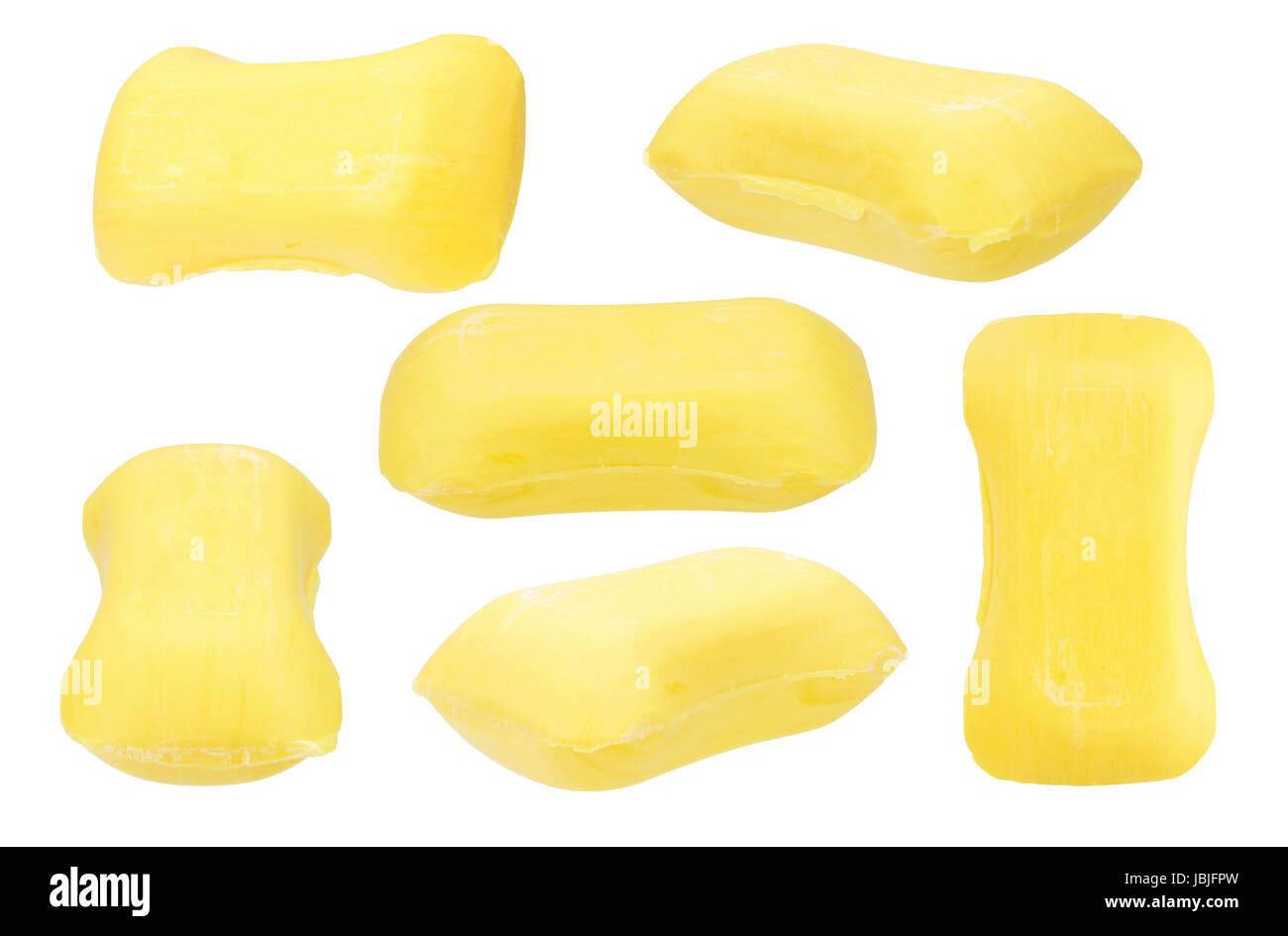 collection of yellow soap isolated on the white background Stock Photo ...