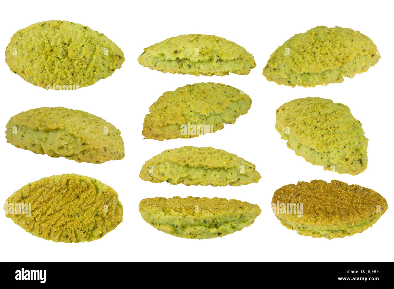 collection of matcha cookies isolated on the white background Stock ...