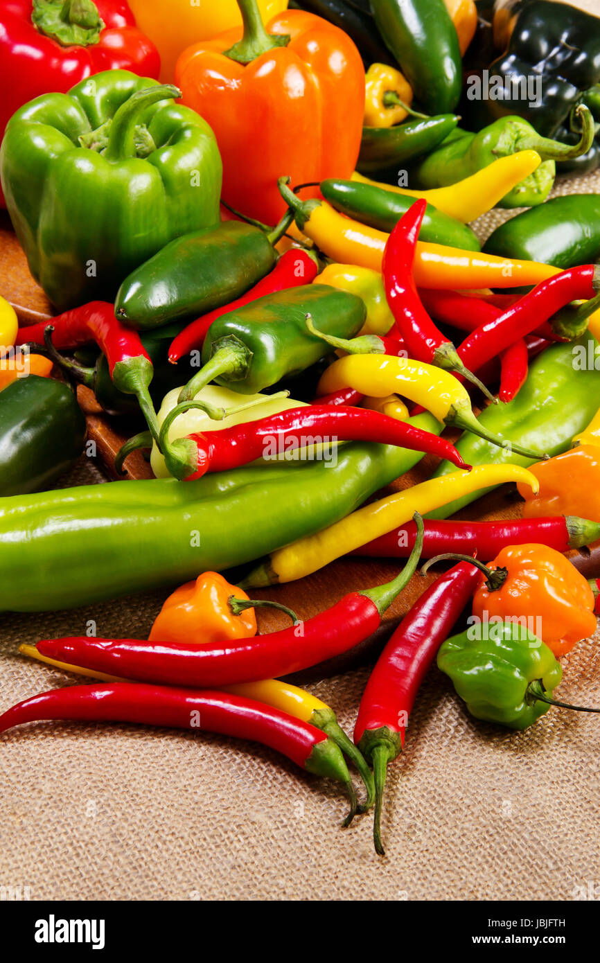 Stock image of chilli pepper still life very colorful an varied Stock ...