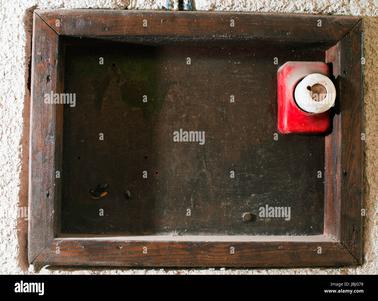 Red vintage electrical fuse. Switchboard Stock Photo - Alamy