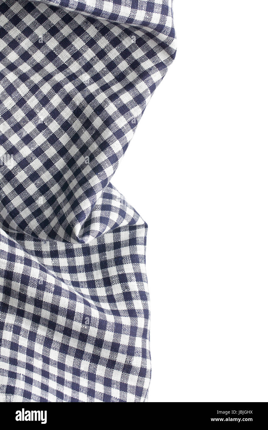 border of checkered napkin on white background Stock Photo - Alamy