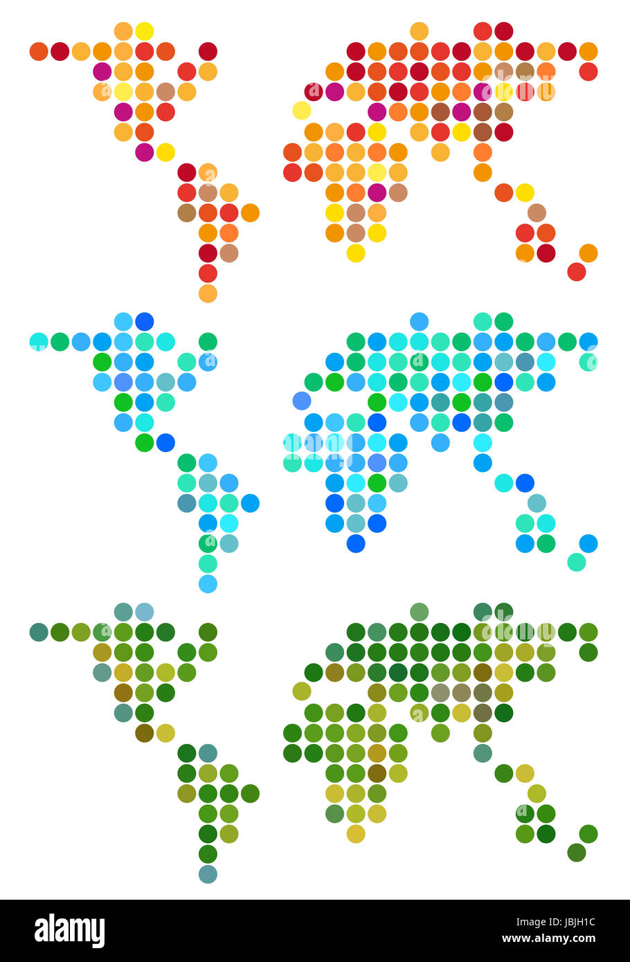 abstract world maps with dot pattern, vector set map source NASA Public ...