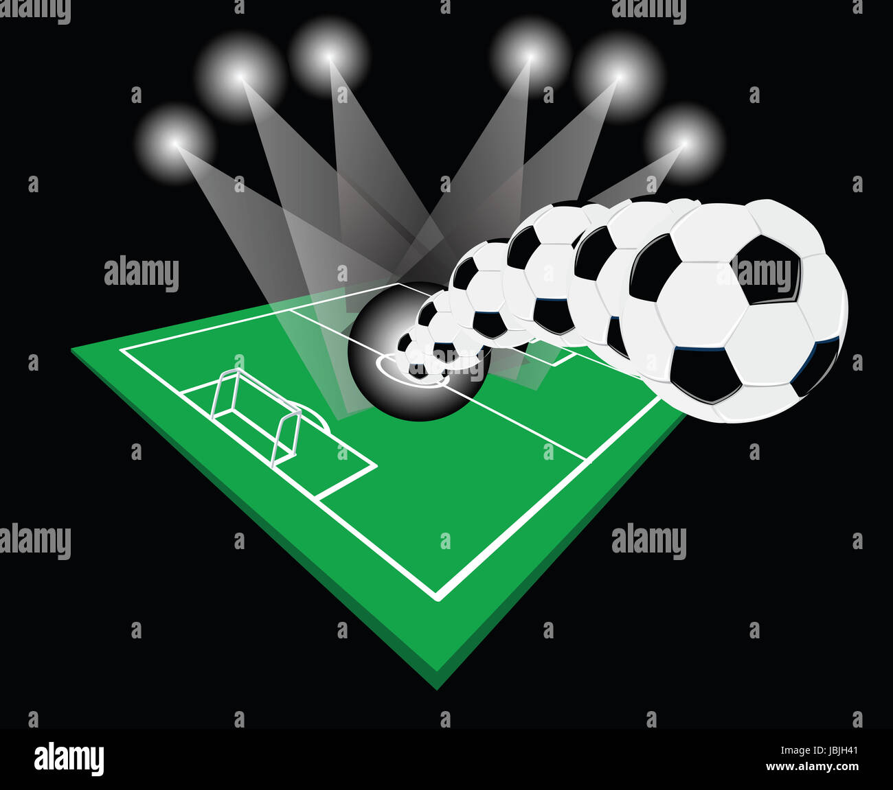 Football field and soccer ball Stock Photo - Alamy