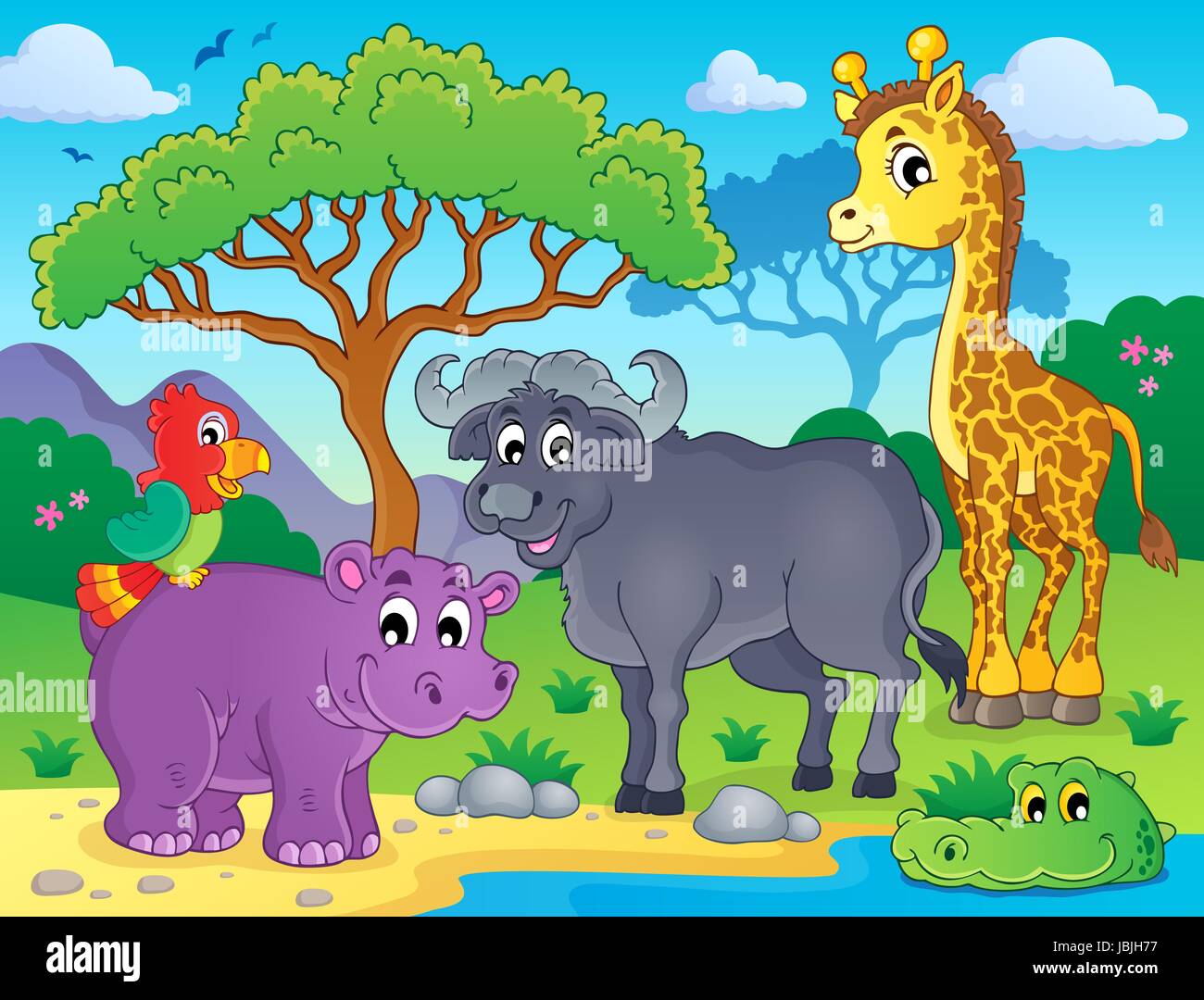 African fauna theme image 1 - picture illustration Stock Photo - Alamy