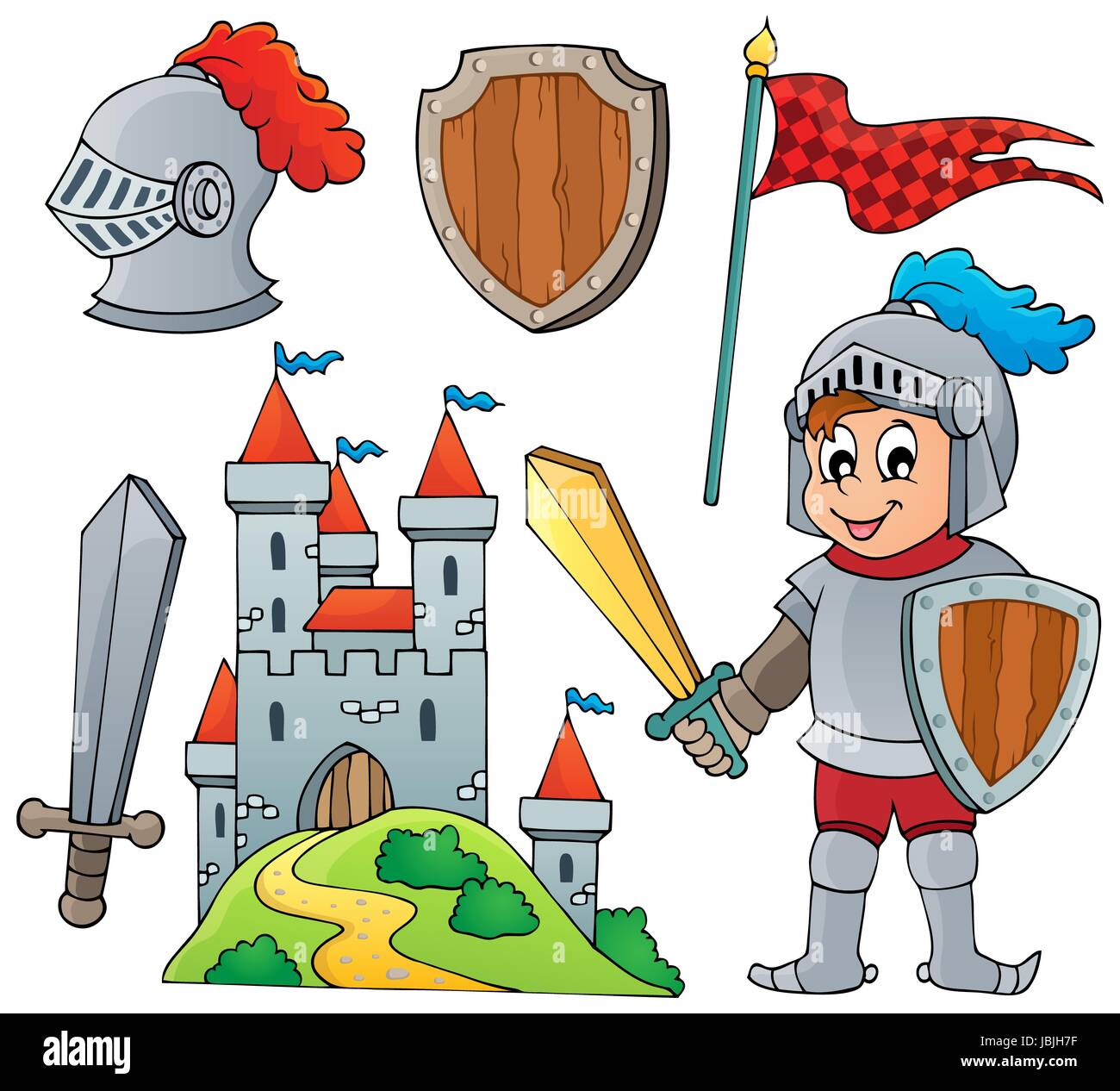 Knight theme collection 1 - picture illustration Stock Photo - Alamy