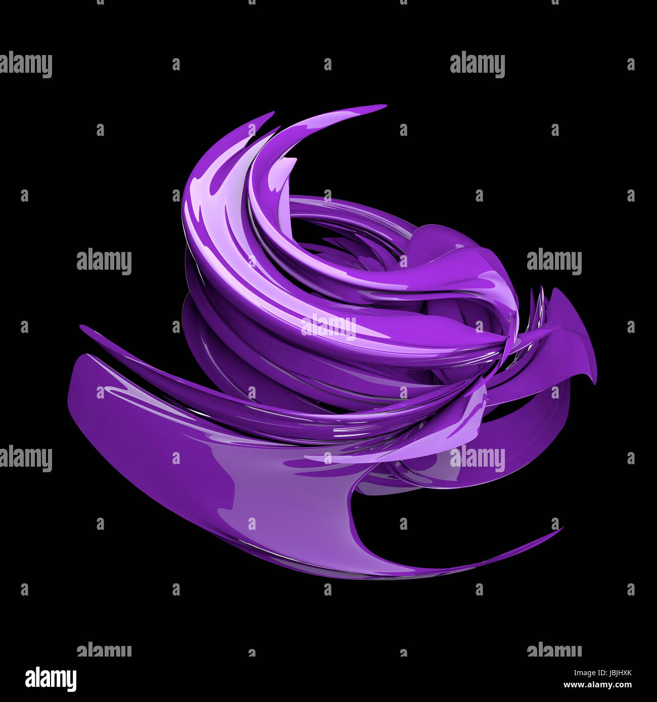Glossy looking abstract spiral object in violet Stock Photo - Alamy