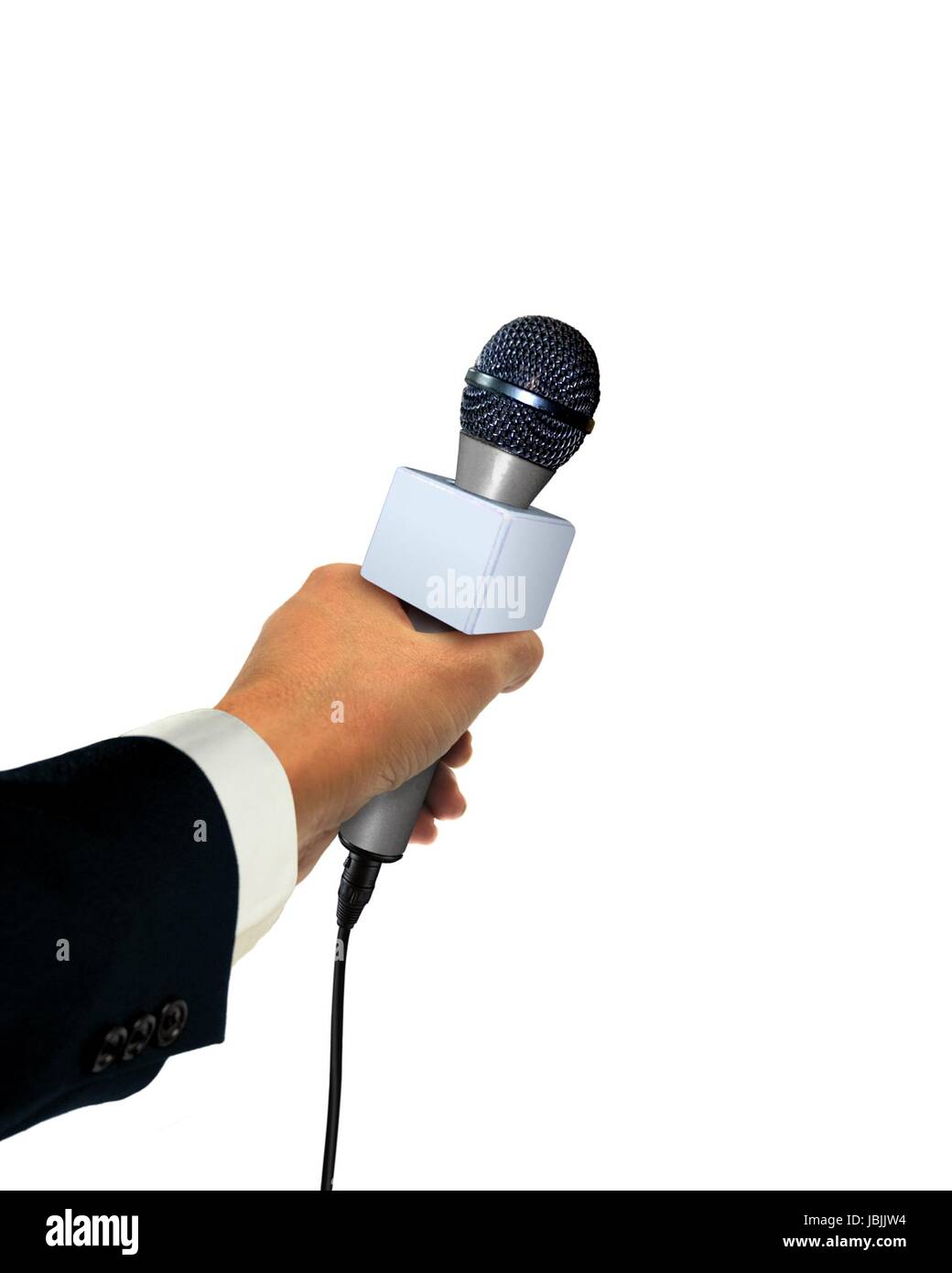 Black man holding microphone isolated Cut Out Stock Images & Pictures ...