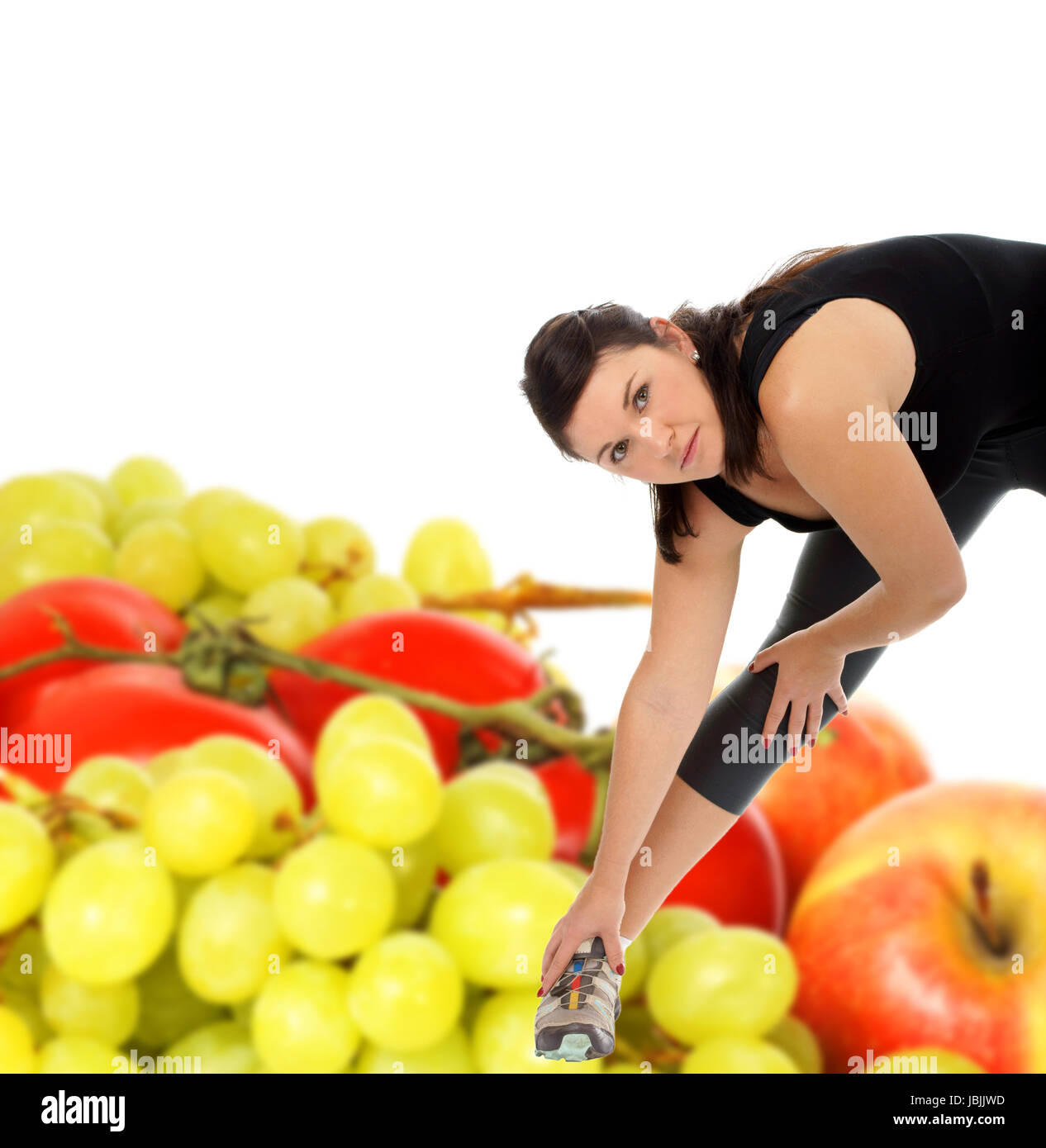 Woman muscles vegetables hi-res stock photography and images - Alamy