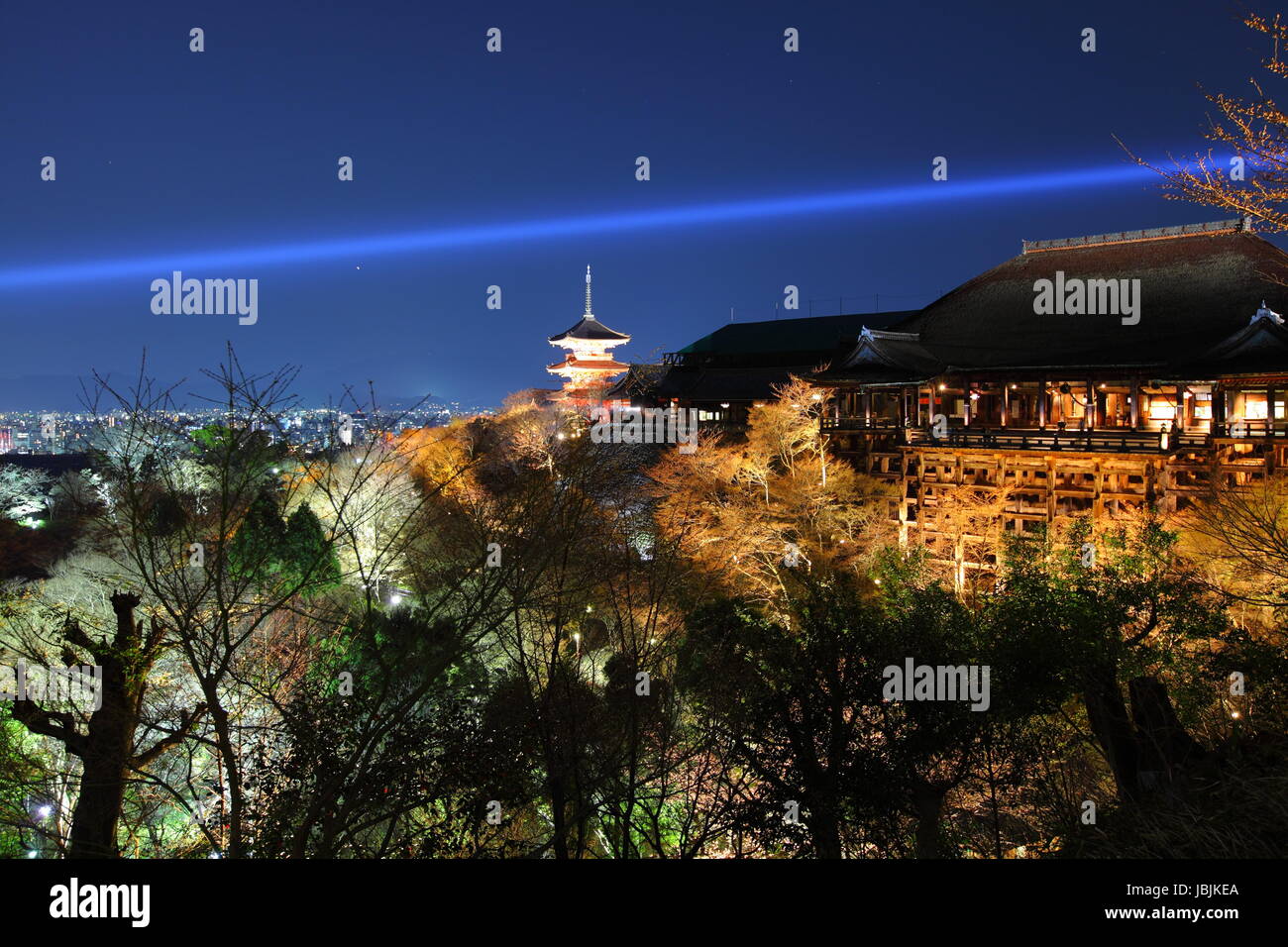 Japanese temple at night Stock Photo - Alamy