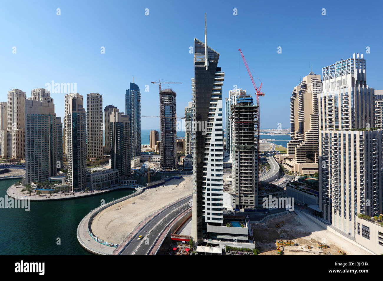 Aerial view dubai marina waterfront hi-res stock photography and images ...