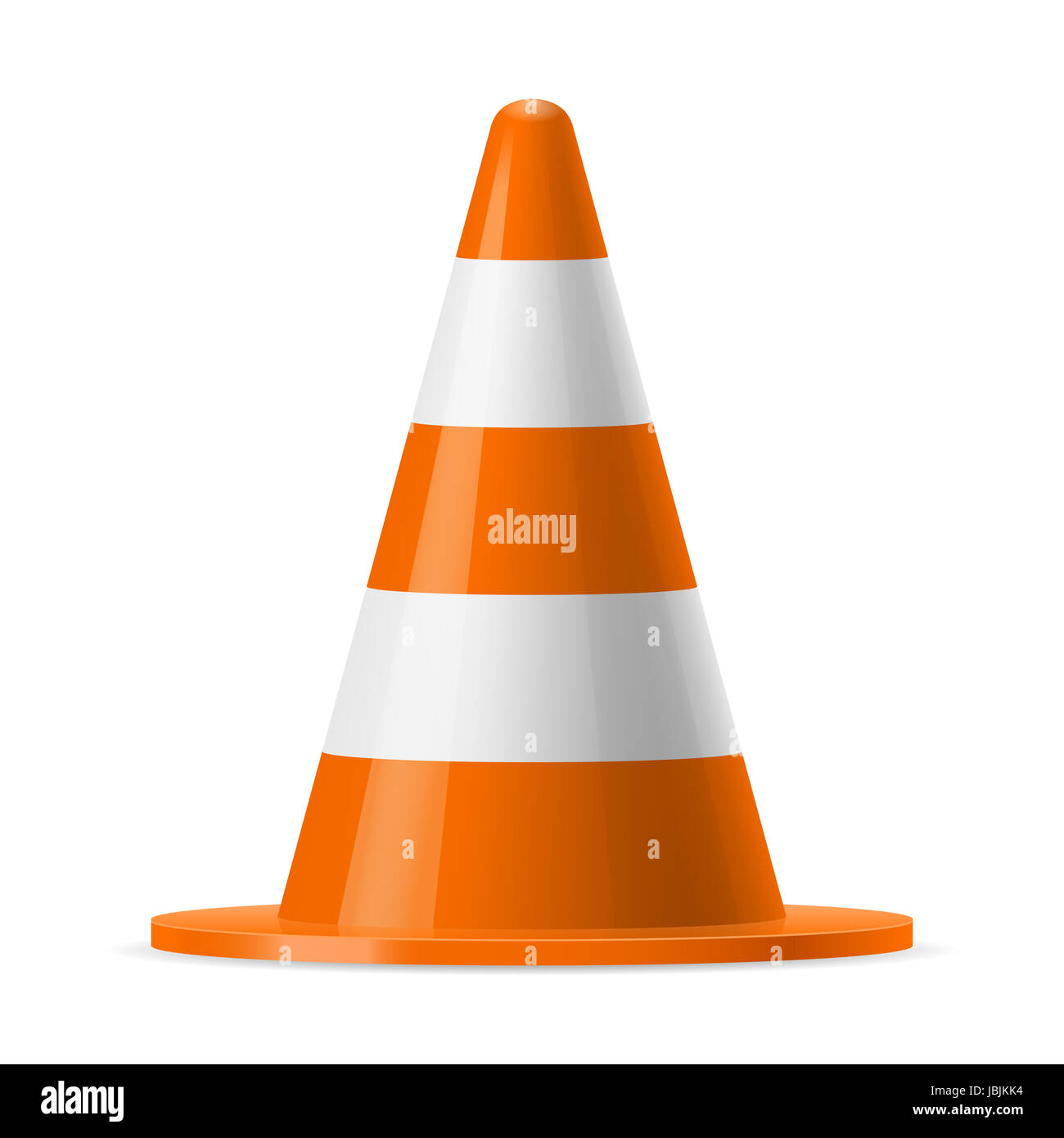 White and orange road pylon. Sign used to provide safe traffic during ...
