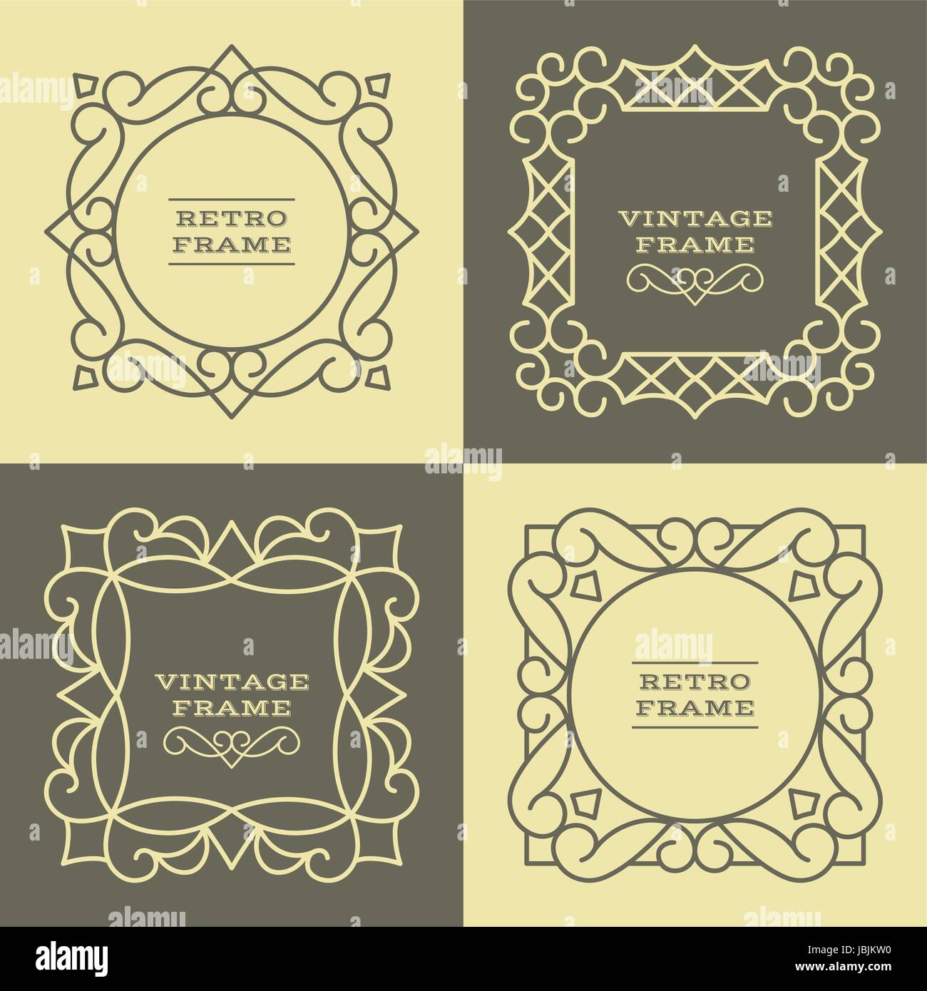 Vintage frame template vector hi-res stock photography and images - Alamy