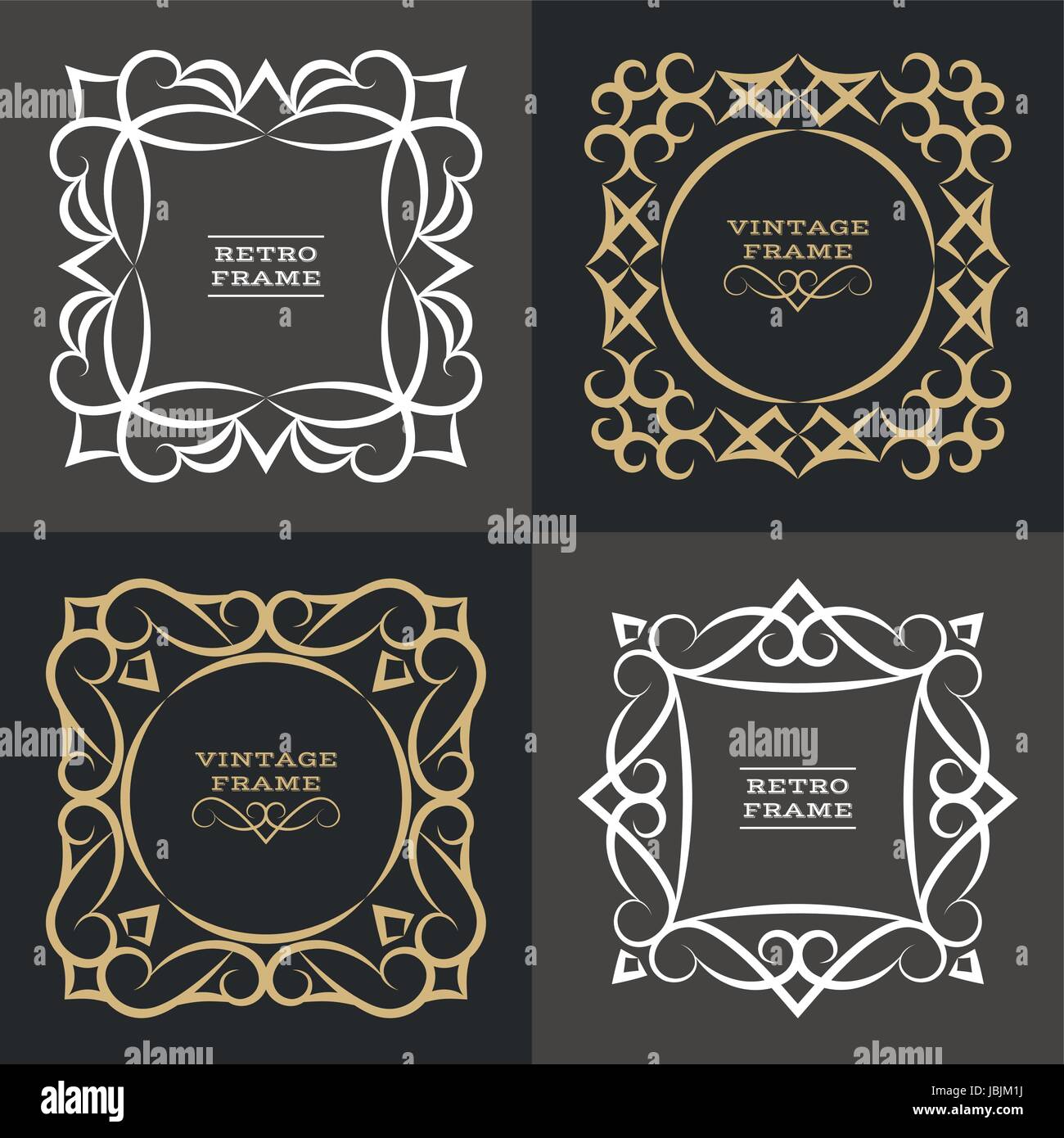 Vintage frame template vector hi-res stock photography and images - Alamy