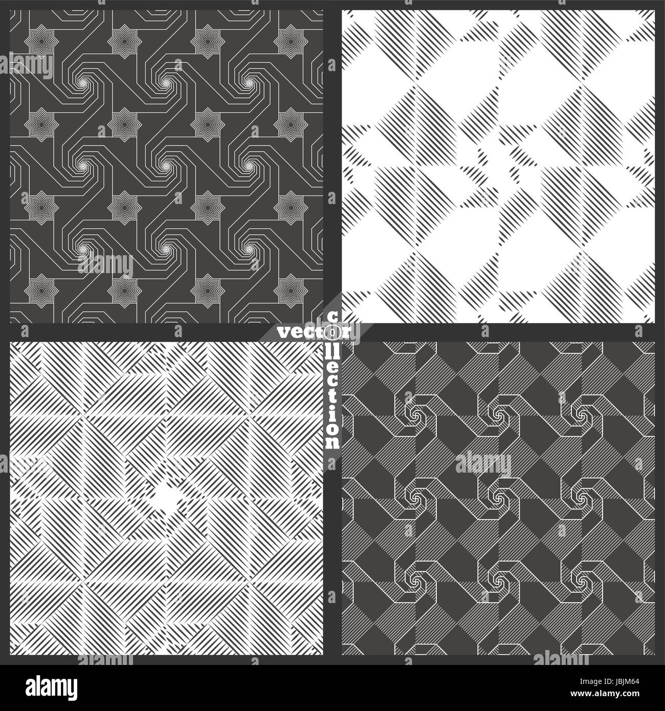 Set of seamless pattern. Abstract geometrical backgrounds. Modern stylish textures. Regularly ...